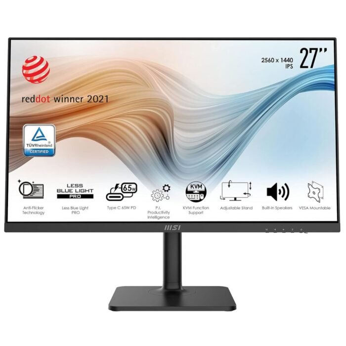 MSI MD272QP 27 Inch, WQHD 2560x1440 Pixels IPS Panel, HDMI, 75Hz, 65W ...